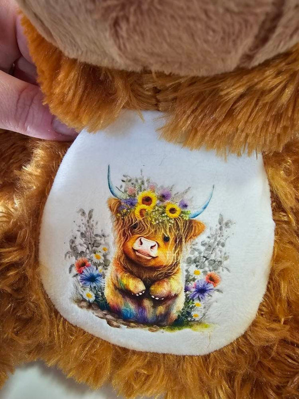 Highland Cow Teddy - Personalised Gift | Handmade Highland